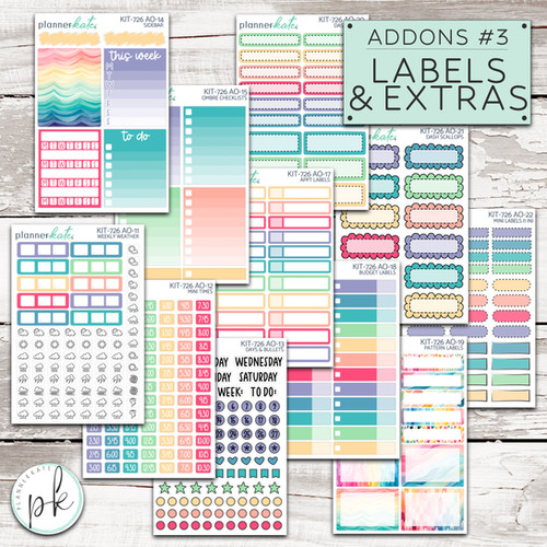 KIT-726 ADD ONS #3 || "Spread Love" Kit Add Ons - Labels / Extras | PlannerKate