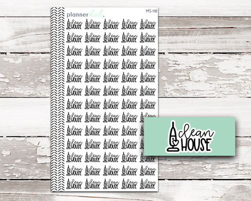 *RF SALE* MS-118 || Clean House Mixed Script Stickers | PlannerKate