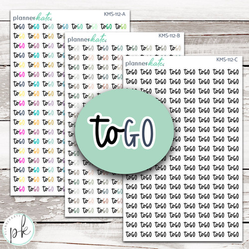 KMS-112 || TO GO Kit Mixed Scripts | PlannerKate