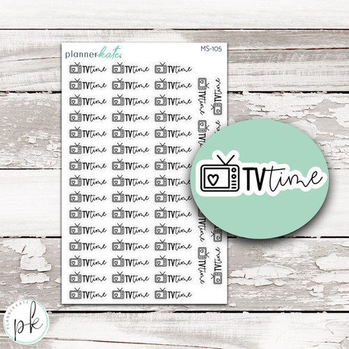 MS-105 || TV Time Mixed Script Stickers | PlannerKate