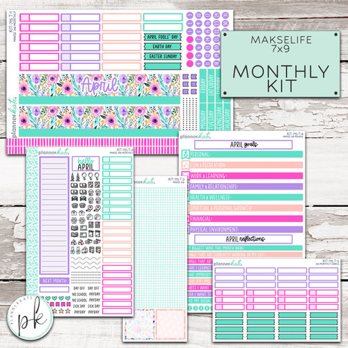 KIT-715 T - MakseLife 7x9 Monthly || "Pretty In Purple" | PlannerKate