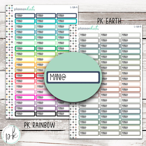 L-138 || MANICURE / MANI Color Script Stickers | PlannerKate