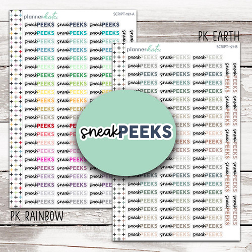 SCRIPT-197 || 'Sneak Peeks' Mixed Script Stickers | PlannerKate