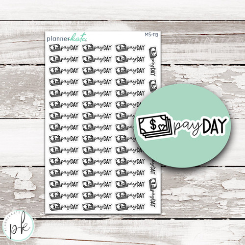 MS-113 || Pay Day Mixed Script Stickers | PlannerKate