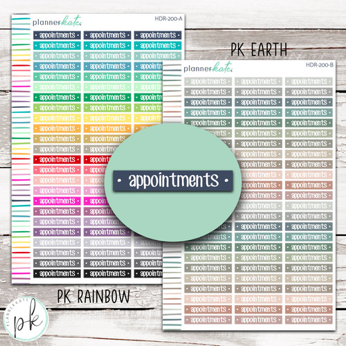 HDR-200 || APPOINTMENTS Header Stickers | PlannerKate