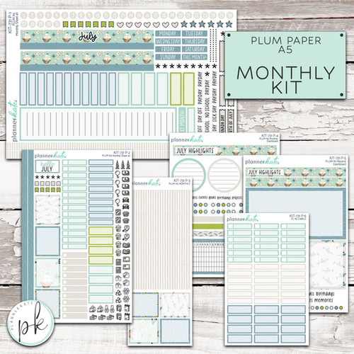 KIT-731 P - PLUM A5 Monthly || "Pirate Ship" | PlannerKate