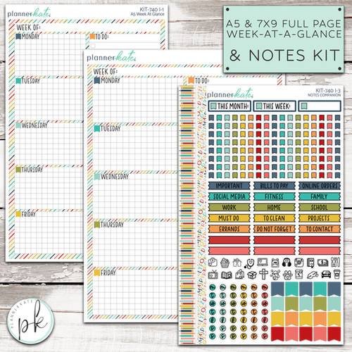 KIT-740 I || "Back To School" Week-at-a-Glance / Notes Companion ...