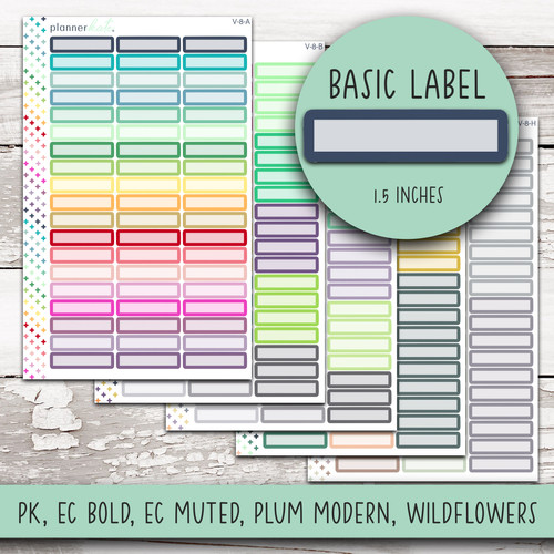 V-8 || BASIC LABELS for 7x9 PLANNER | PlannerKate