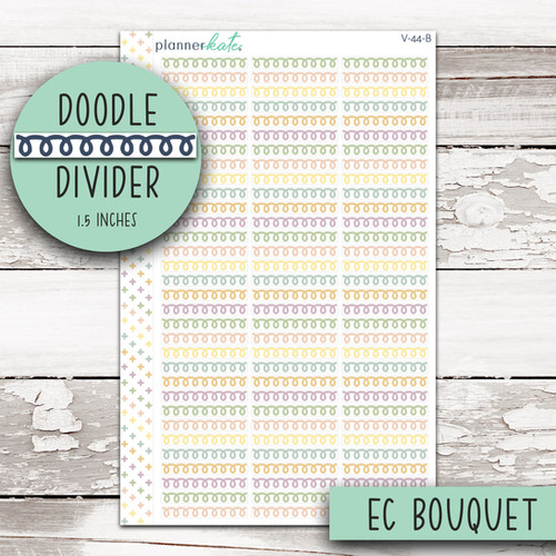V-44-B || Doodle Dividers for 7x9 Planner - EC Bouquet | PlannerKate