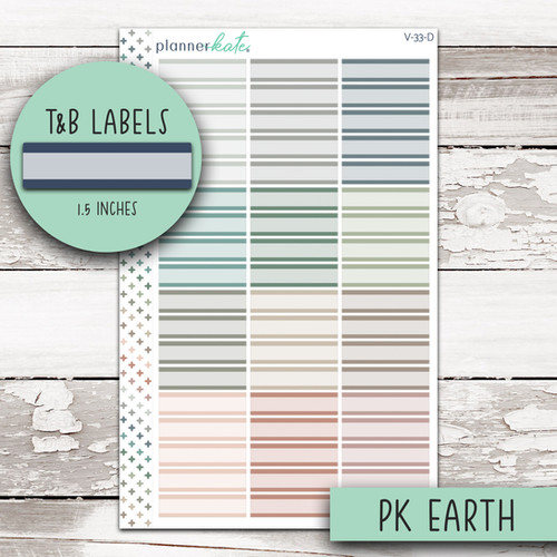 V-33-D || Two Tone Labels (Top & Bottom) for 7x9 Planner - PK Earth ...