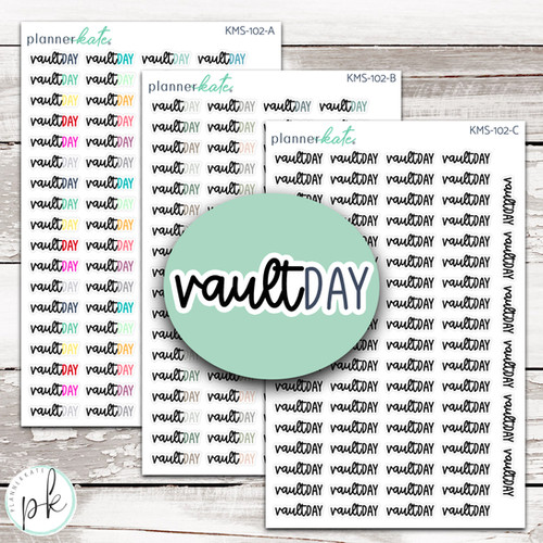 KMS-102 || VAULT DAY Kit Mixed Scripts | PlannerKate