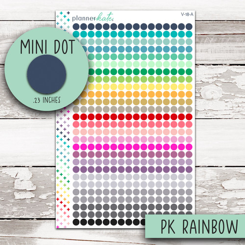 Mini Dot Stickers for Planner - PK Rainbow || V-18 | PlannerKate