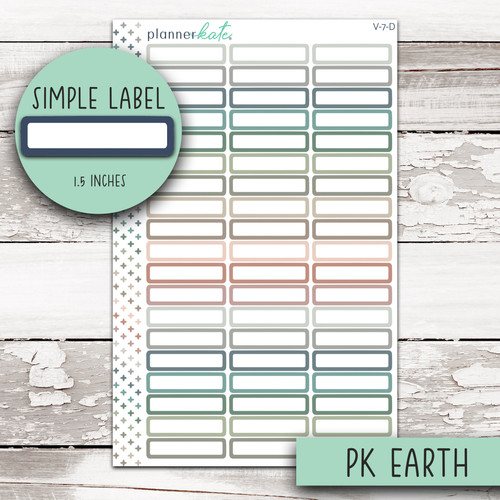 V-7 || Simple Labels for 7x9 Planner - PK Earth | PlannerKate