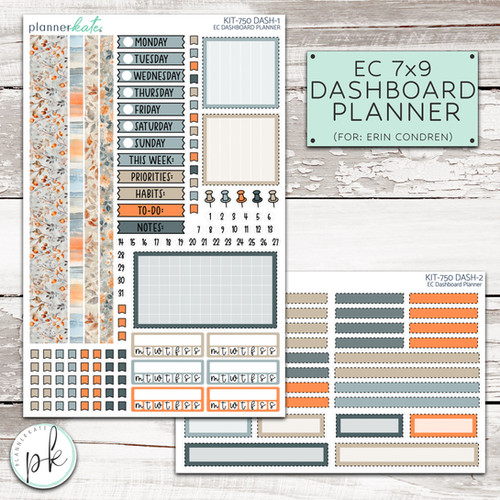 KIT-750 7x9 Dashboard Planner || "Crisp & Cozy" Weekly - Erin Condren ...