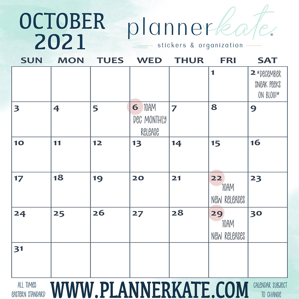 October 2021 Calendar