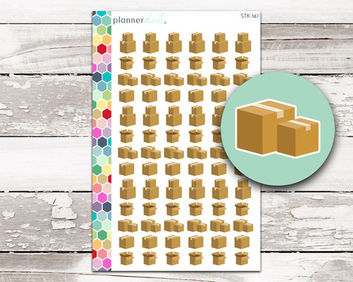 STK-147 || BOXES Planner Stickers | PlannerKate