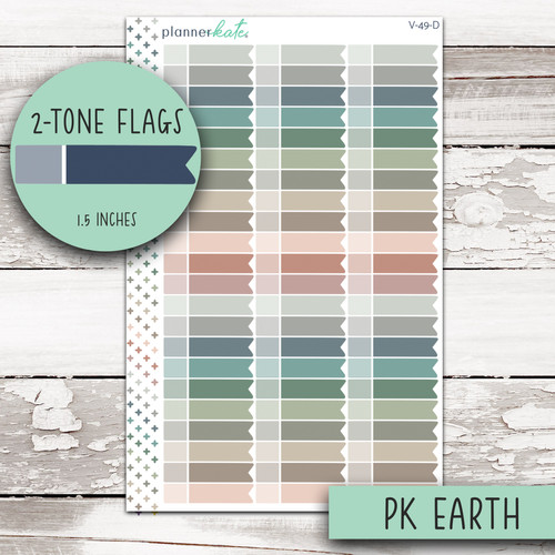 Two Tone Flag Labels for 7x9 Planners - PK Earth || V-49 | PlannerKate
