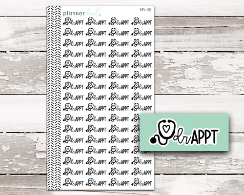 *RF SALE* MS-115 || Dr Appt Mixed Script Stickers | PlannerKate