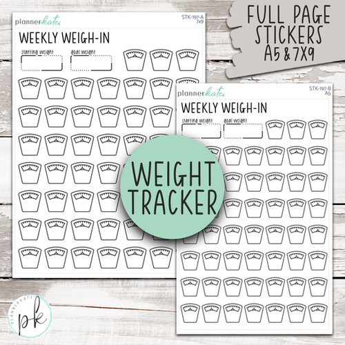 STK-197 || Weekly Weight Tracker Dashboard Sticker | PlannerKate