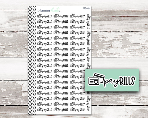 *RF SALE!* MS-124 || Pay Bills Mixed Script Stickers | PlannerKate