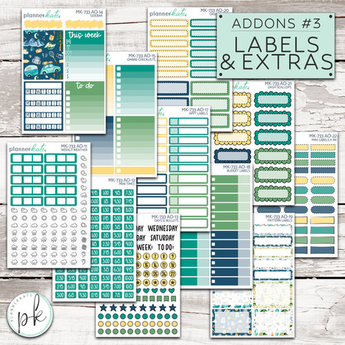 MK-733 ADD ONS #3 || "Camp" Kit Add Ons - Labels / Extras | PlannerKate
