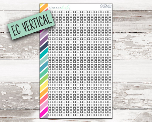 CHECK-102 || 7x9 EC VERTICAL Checklist Planner Stickers | PlannerKate