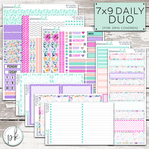 KIT-715 EC 7x9 DAILY DUO || "Pretty In Purple" 7x9 Erin Condren Daily ...