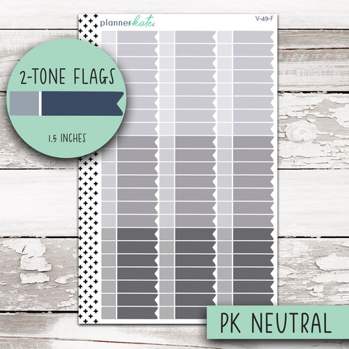 Two Tone Flag Labels for 7x9 Planners - PK Neutral || V-49 | PlannerKate