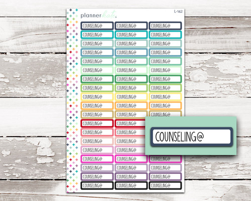 *RF SALE* L-142 || COUNSELING Color Script Stickers | PlannerKate