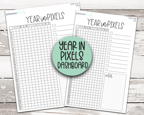 STK-111 || YEAR IN PIXELS Dashboard Sticker | PlannerKate