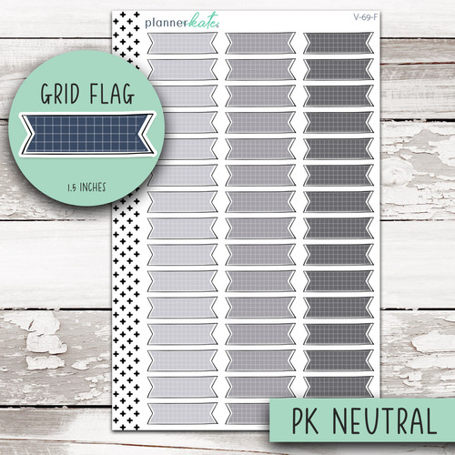 V-69-F || Journaling Grid Flag Label for 7x9 Planner - PK Neutral ...