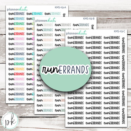KMS-113 || RUN ERRANDS Kit Mixed Scripts | PlannerKate