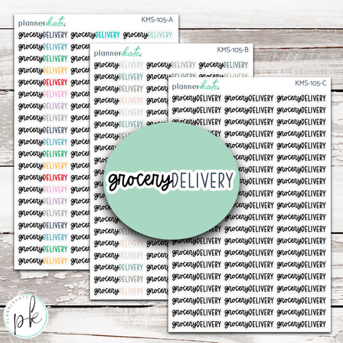 KMS-105 || GROCERY DELIVERY Kit Mixed Scripts | PlannerKate