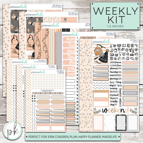 KIT-801 WEEKLY || "Midnight Wishes" - Weekly Kit Planner Stickers ...
