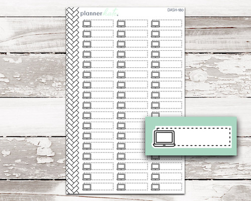 DASH-180 || COMPUTER / LAPTOP Dash Icon Planner Stickers | PlannerKate
