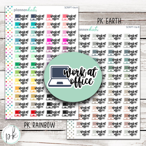SCRIPT-174 || WORK AT OFFICE Planner Stickers | PlannerKate
