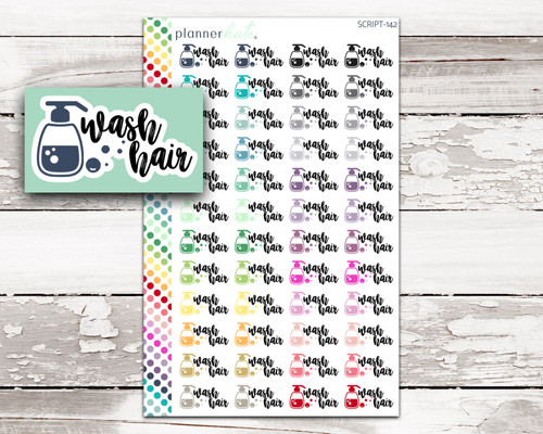 *RF SALE* SCRIPT-142 || WASH HAIR Planner Stickers | PlannerKate