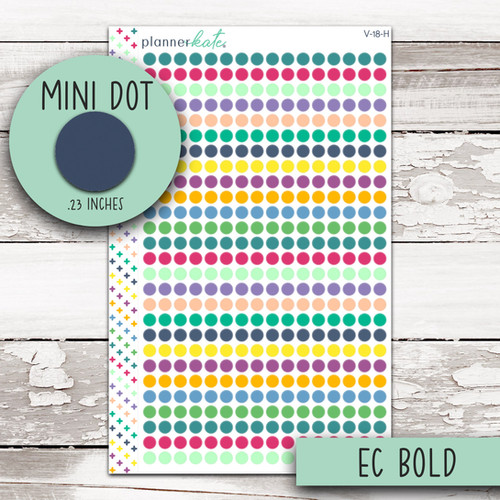 V-18-H || Mini Dot Stickers for Planner - EC Monthly Bold | PlannerKate