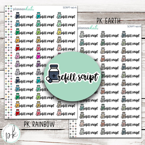 SCRIPT-140 || REFILL SCRIPT Planner Stickers | PlannerKate