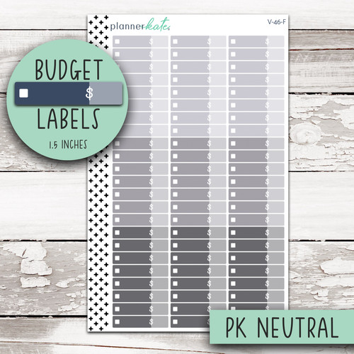 Bill & Budget Labels for 7x9 Planners - PK Neutral || V-46 | PlannerKate