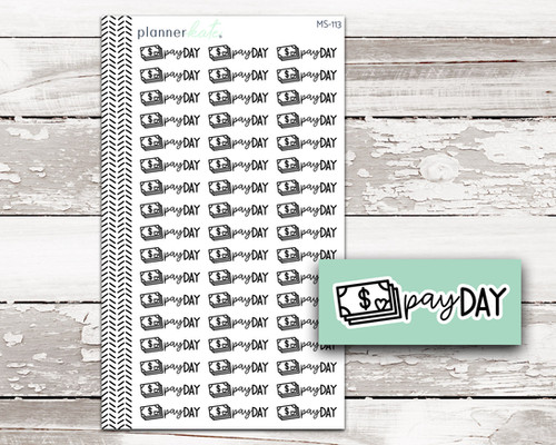 *RF SALE!* MS-113 || Pay Day Mixed Script Stickers | PlannerKate