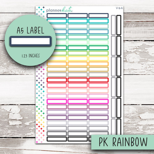 A5 Monthly Labels for Planner - PK Rainbow || V-9 | PlannerKate