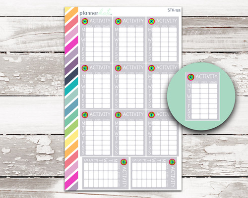 STK-124 || SMART WATCH Activity Tracker Stackable Sidebar | PlannerKate
