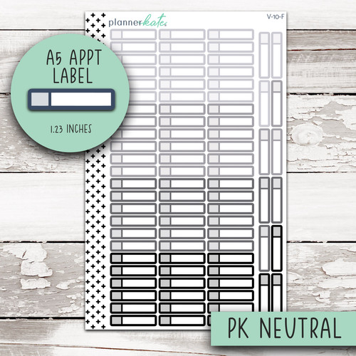 A5 Monthly Appt Labels for Planner - PK Neutral || V-10 | PlannerKate