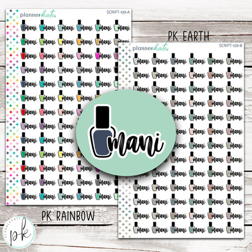 SCRIPT-129 || MANI Planner Stickers | PlannerKate