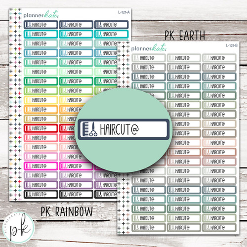 L-121 || HAIRCUT Color Script Stickers | PlannerKate