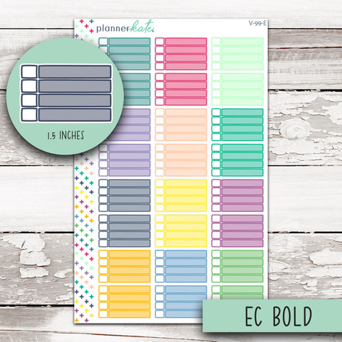 V-99 || Stacked Checklist Stickers - EC Monthly Bold | PlannerKate