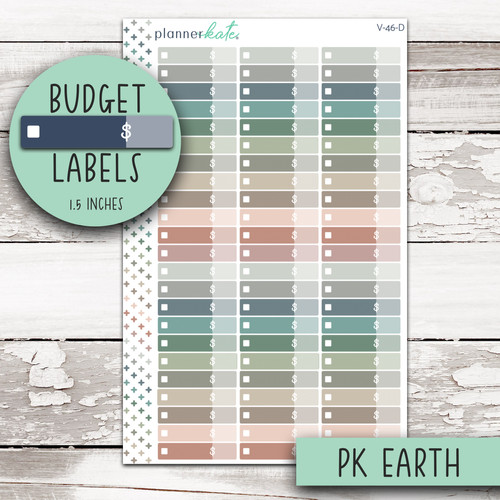Bill & Budget Labels for 7x9 Planners - PK Earth || V-46 | PlannerKate