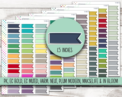 V-68 || JOURNALING FLAG LABEL for 7x9 PLANNER | PlannerKate