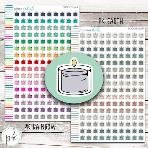 DOODLE-170 || CANDLE / SPA Doodle Planner Stickers | PlannerKate